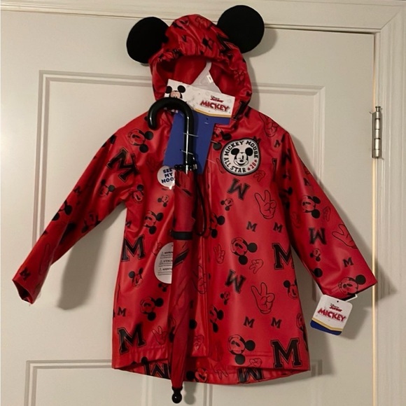 Disney | Jackets & Coats | Mickey Mouse Raincoat And Umbrella | Poshmark
